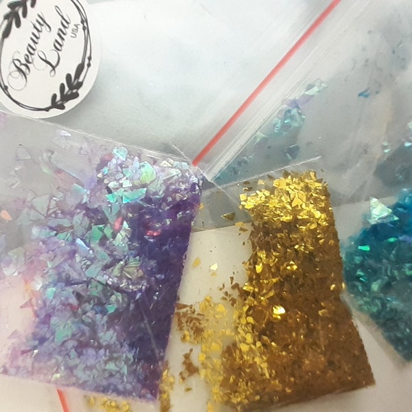Holographic Mylar Glitter Flakes: Iridescent Nail Art, Resin Crafts - Etsy