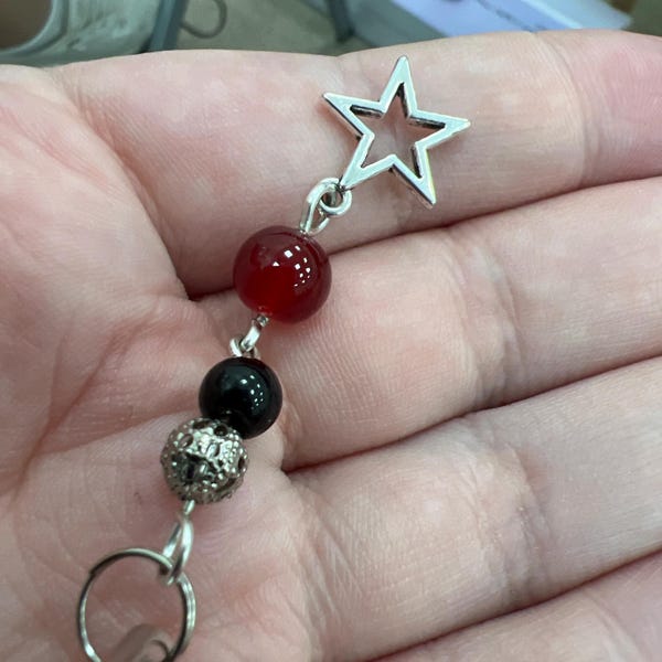 Simple Star Charm Phone Charm Red, Black, Silver or Pink, Black, Silver ...