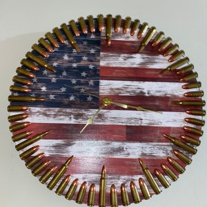 Original Patriotic Flag & Bullet Clock. the Ultimate Veteran - Etsy