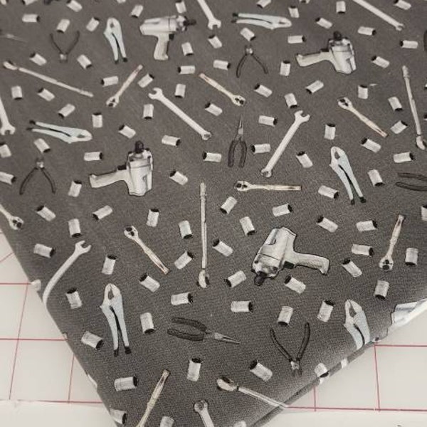 Mechanic Gray Tools Fabric - Master Tech Tools - Tool Box Gray Toss by ...