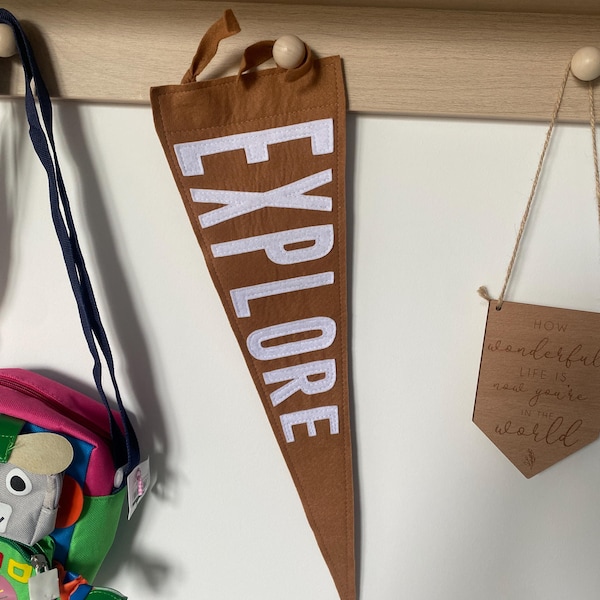 Large Custom Pennant Flag - Cursive Font - Etsy