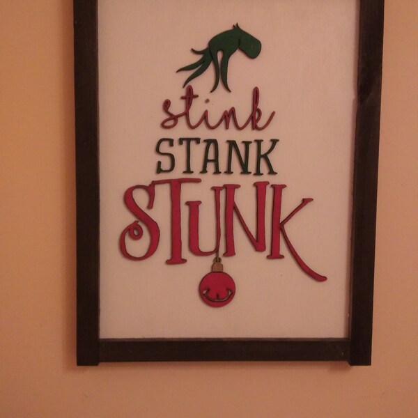 Novelty Stink Stank Stunk Christmas Sign • Raised 3D Funny Holiday ...
