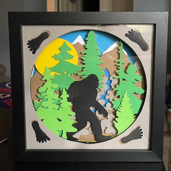 Mountain Bigfoot3d Shadow Box - Etsy