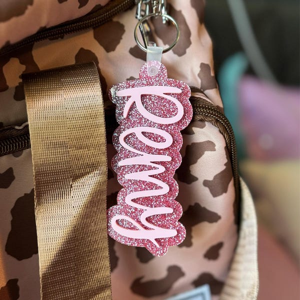 Backpack Name Tag Acrylic Keychain Personalized Acrylic Name Tag Diaper ...