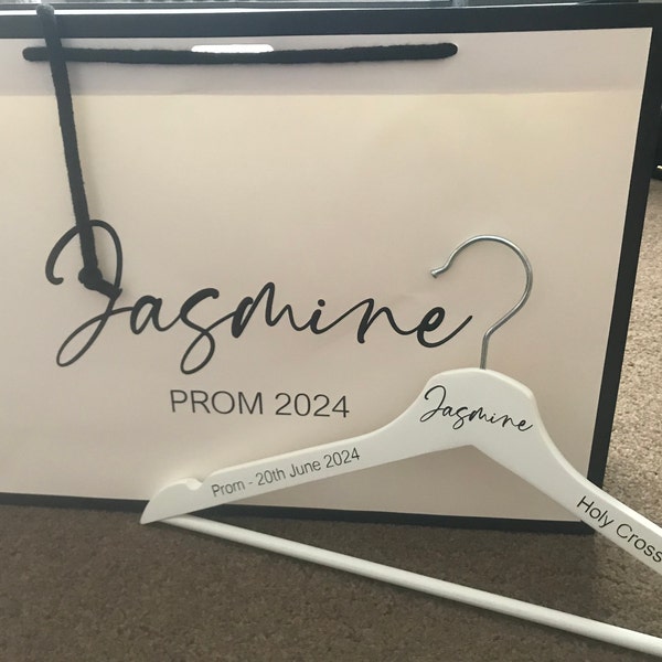 Personalised Prom Gift Bag, Hanger & Flute Gift Set - Etsy UK