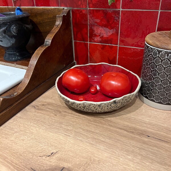 Red Ceramic Pasta Bowl Handmade Pottery Handmade Ceramic Bowl for One ...