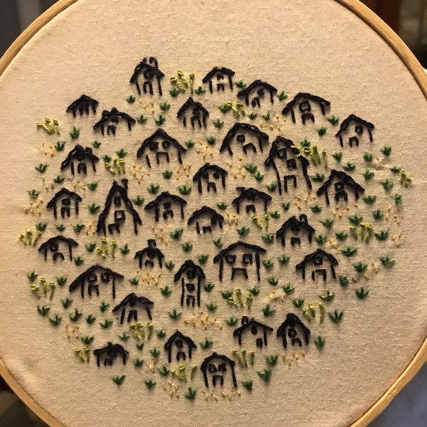 IT TAKES A VILLAGE - Pdf Embroidery Pattern, Embroidery Hoop Art ...