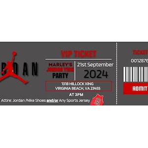 Jordan Year Party Ticket Invitation: Editable Canva Template (digital ...
