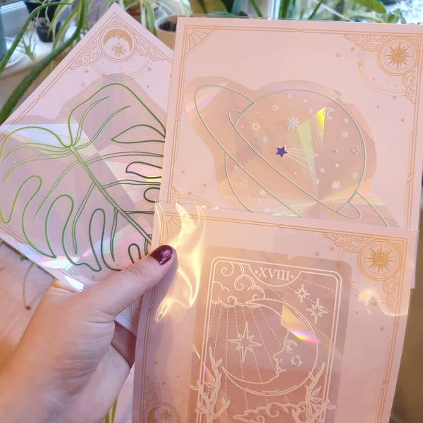 Monstera Leaf Suncatcher Sticker Window Decal, Greenhouse Sticker ...