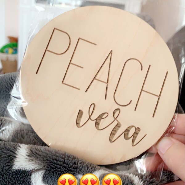 Personalized Baby Name Disk-laser-engraved Wooden Plaque for New Baby's ...