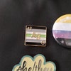 Sapphic Subtle Pride Badge - Lesbian Flag Pride Enamel Pins - Queer ...