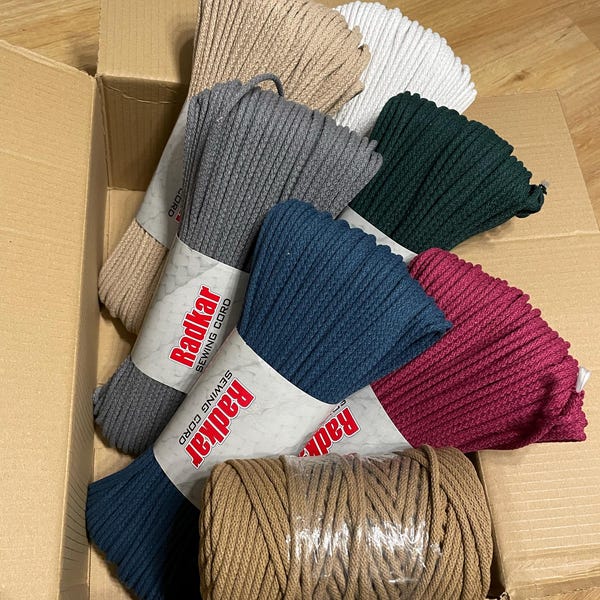 Sewing Cord 5mm, Braided Cotton Rope for Sewing, Cotton Yarn for Basket ...