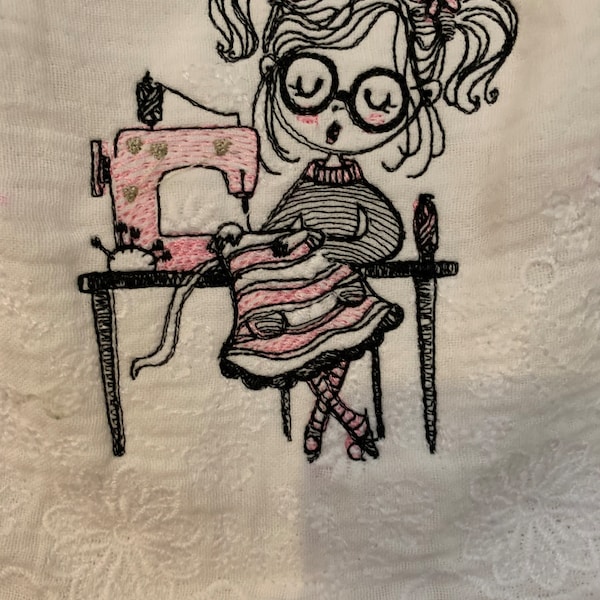Girl Reading a Book Machine Embroidery Design. Multiple Sizes, Perfect ...