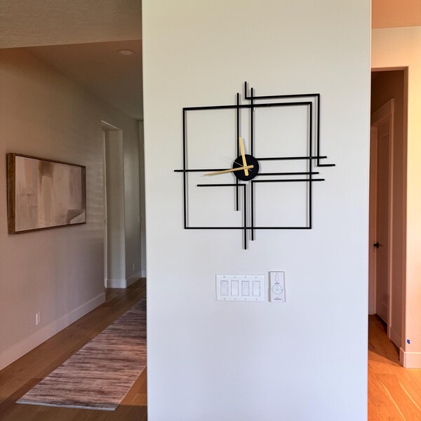 Long Wall Clock With Numbers, Wall Clocks Large, Metal Wall Clock, Wall ...