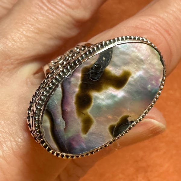 Three Tone Spinner Ring | Silver Spinner Ring | 925 Meditation Boho ...