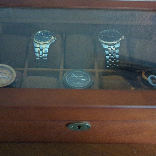 Personalized Rustic Watch Box Holds 10 Watches, Wood Watch Box ...