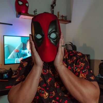 Deadpool Costume Cosplay Mask With Magnetic Eyes - Etsy
