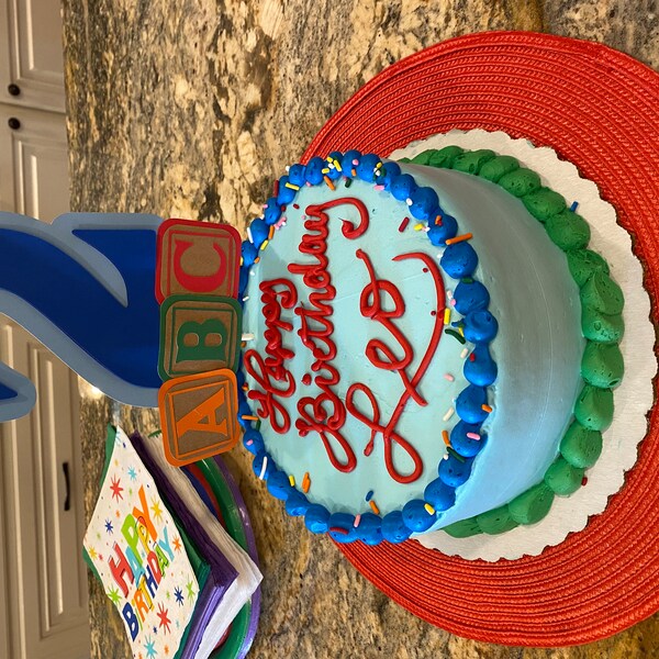 Alphabet Blocks Cake Toppers, Abc's Blocks Birthday, ABC 123's Birthday ...