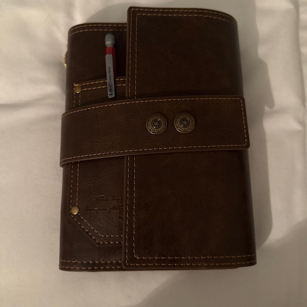 A6 Refillable Leather Notebook With Card Slots, Soft Leather Journal ...