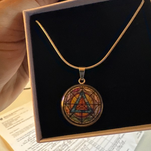 Stained Glass Alcoholics Anonymous Symbol Personalized Pendant Gift for ...