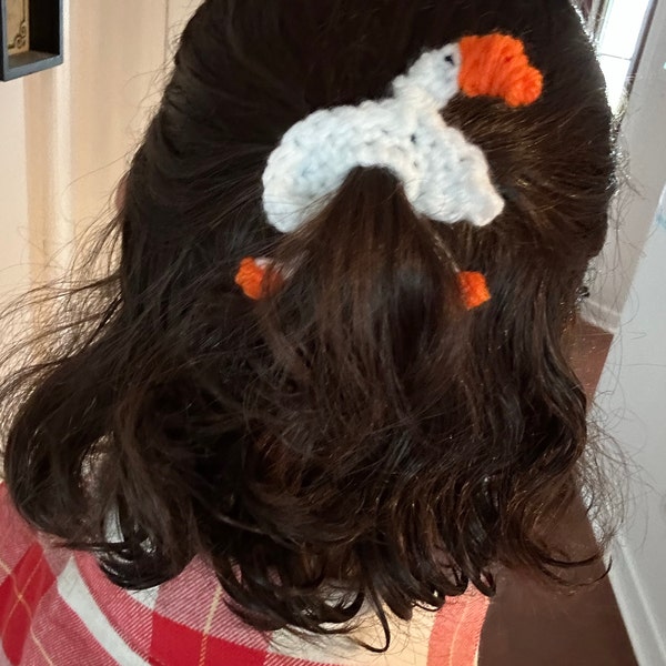 Goose Drawstring Hair Tie - Crochet Hair Accessory - Instant Download ...