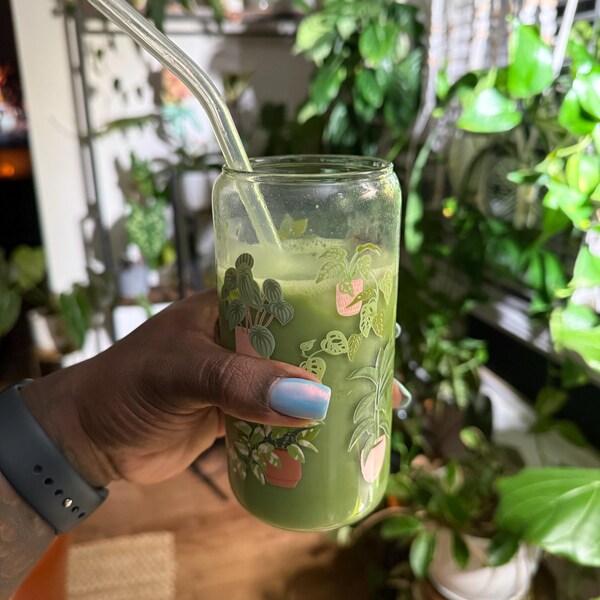 This Girl Runs on Matcha Cup, Bamboo Lid, Glass Straw, Beer Can Glass ...