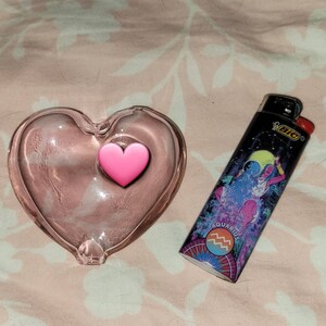 Glass Heart Pipe Girly Pipe Love Girls Gift Unique Pipe Hand - Etsy