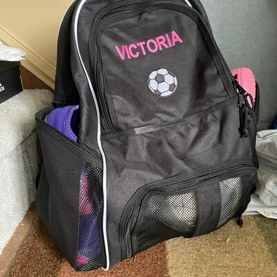Personalized Soccer Backpack With Name & Embroidered Soccer Ball ...
