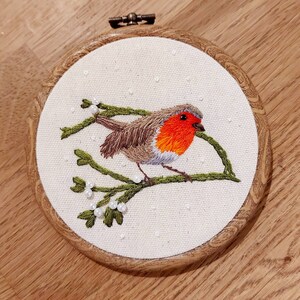 Christmas Robin PDF Embroidery Pattern Only, Embroidery Art Hoop ...