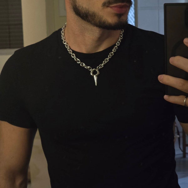 Spike Chain Choker Necklace| Gothic Jewelry| Spike Necklace| Emo ...