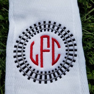 Train Tracks Round Monogram Frame Embroidery Designs INSTANT DOWNLOAD ...