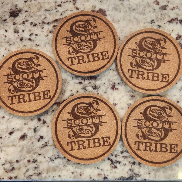 Engraved Cork Coasters: Custom Logo, Personalized Text - Bulk Order - Etsy