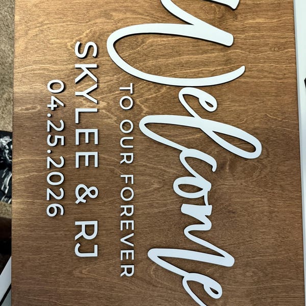 3D Wedding Welcome Sign, 3D Wedding Signage, Custom Wood Wedding Sign ...