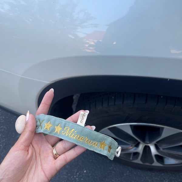 Personalized Pacifier Clip Holder / Embroidered Name / Custom Boho ...