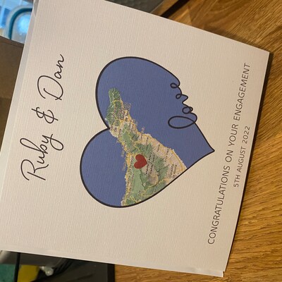 ENGAGEMENT MAP Card Map Design / Valentines / Wedding / Special Place ...