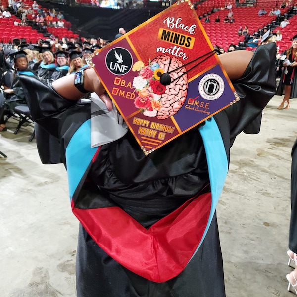 Personalized Science Printed Grad Cap, Psychology School Grad Cap ...