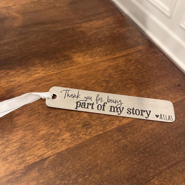 My Story Bookmark Thank You Being Part Love Gift Idea for Bookmark ...