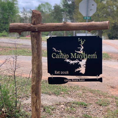 Custom Lake Outline Metal Art Lake Sihloutte Sign Metal Lake Sign ...