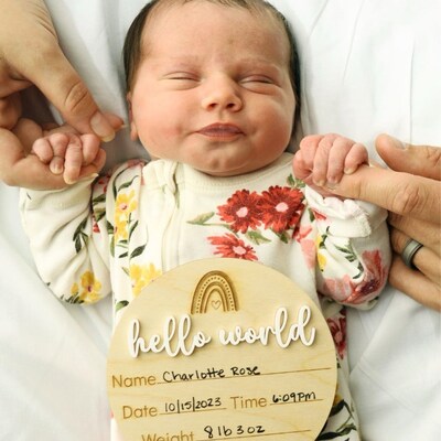 Baby Name Announcement Sign Birth Announcement Sign for Hospital Hello ...