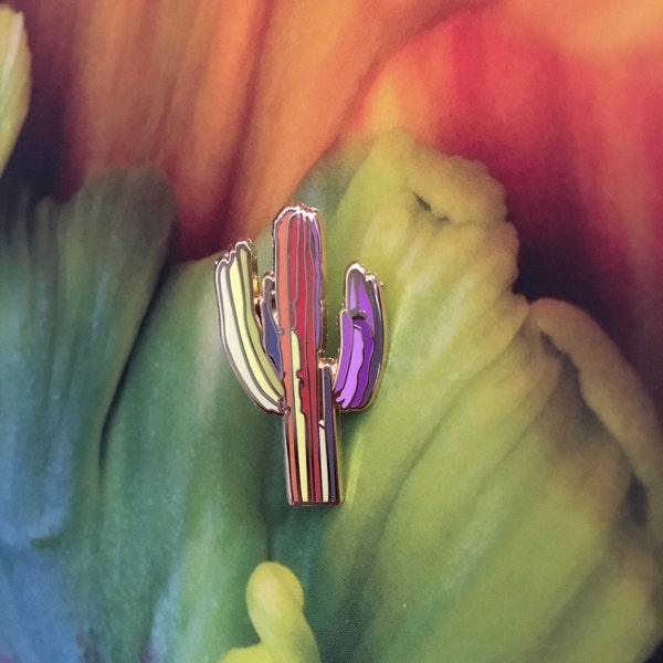 Cactus Pin.cactus Enamel Pin.cacti Pin.rainbow Cactus.colorful Cactus ...