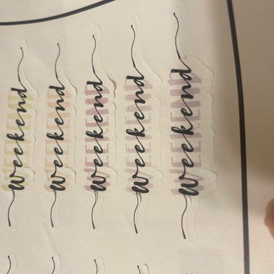 WEEKEND Script, Printable Planner Stickers, Script Stickers - Etsy