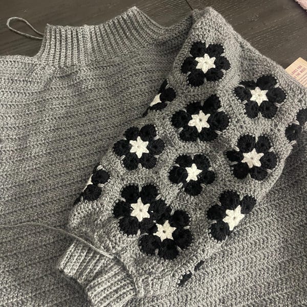 Crochet Pattern, Crochet African Flower Sweater PDF Pattern, Chunky ...