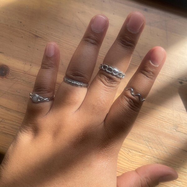 21pcs Stackable Rings Set | Multi Design Rings, Yin Yang, Black Rings ...