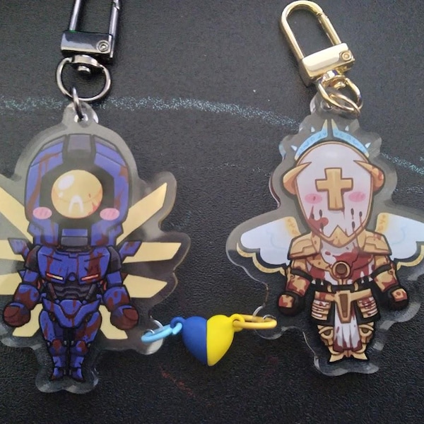 Gabriel, V1, V2, and Gabv1el Heart Magnet Acrylic Charm Keychains ...