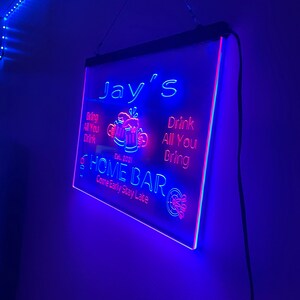 Personalized Your Name Custom Home Bar Neon Signs Beer | Etsy