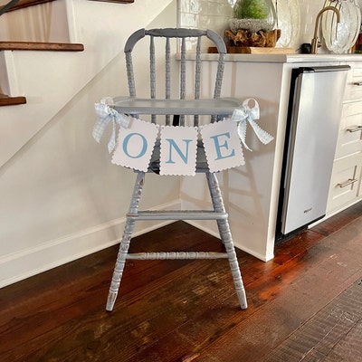 First Birthday Boy Birthday Banner ONE Birthday Banner ONE Highchair ...