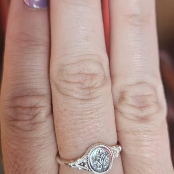 Personalized Birth Flower Ring, 12 Birth Month Flower Jewelry, Custom ...