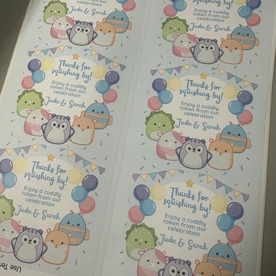 Squishmallows Party Favor Tags Square Printable Squishmallows Party ...
