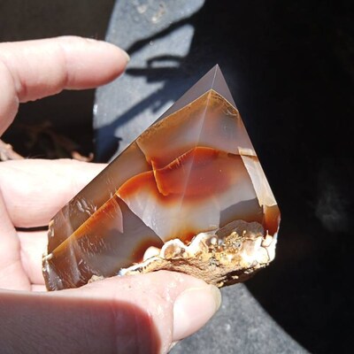 Crazy Lace Agate Palm Stone Crystal Natural Polished Stone Home Decor ...