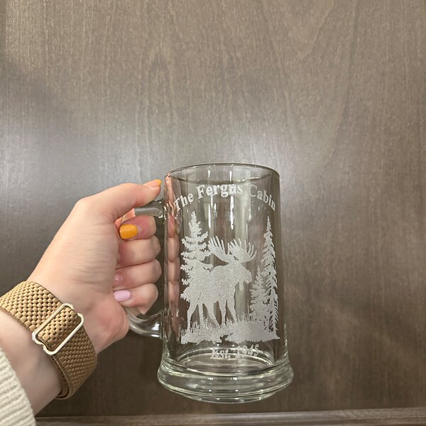 Moose Antlers Whiskey Glass, Forest Wildlife Decor, Rustic Barware ...